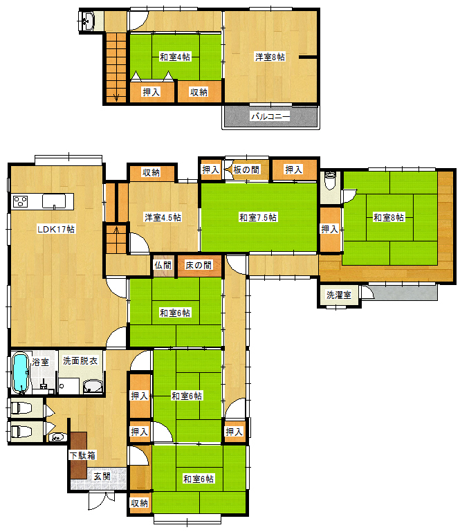 郡築一番町 8LDK 貸家 | | 熊本県八代市の不動産・賃貸アパートはにしざき不動産へ（西崎不動産）